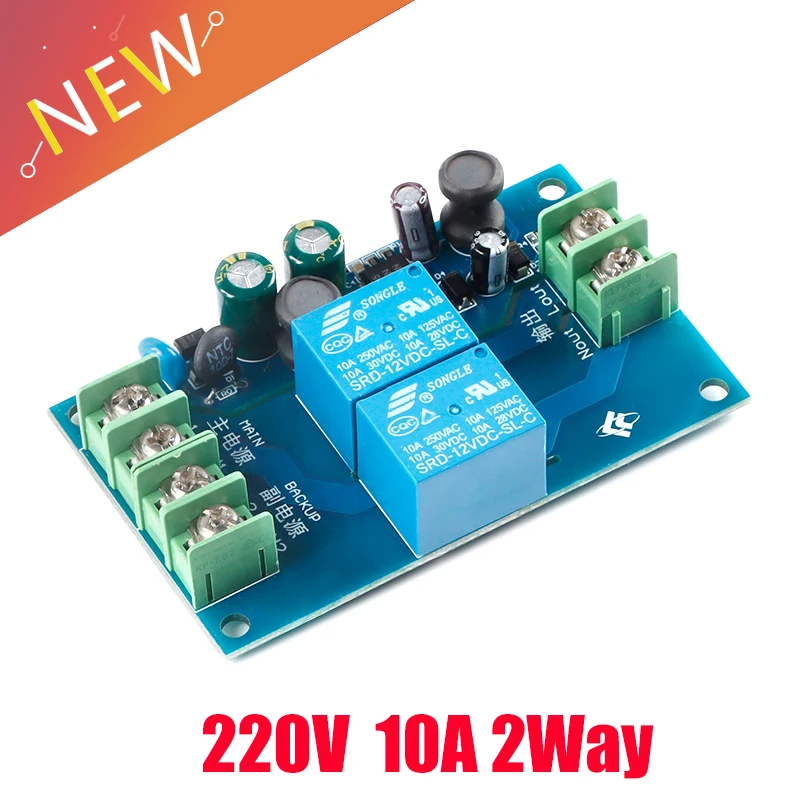220v Two-way Power Automatic Switcher 10a 2 Power Supply 2 In 1 Out ...