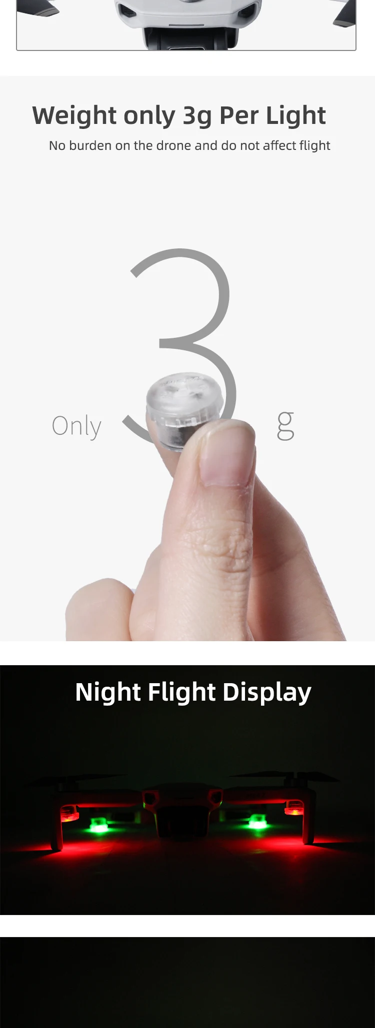 Sunnylife 4pcs Night Flight Light Strobe Flash Mini Lamps Navigation ...