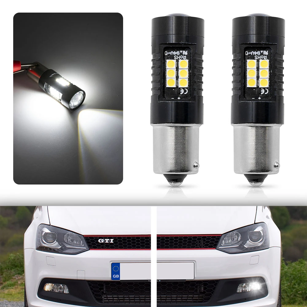 2pcs White Canbus P21w 1156 Ba15s Led Light Bulb For 09-14 Vw Polo Mk5 ...
