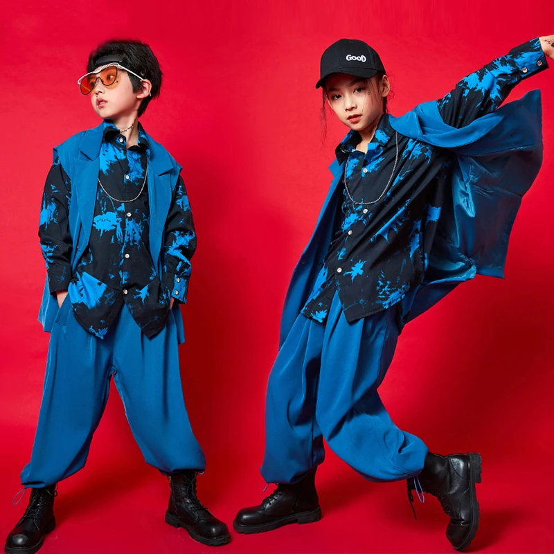 Blue Hip Hop Dance Costumes