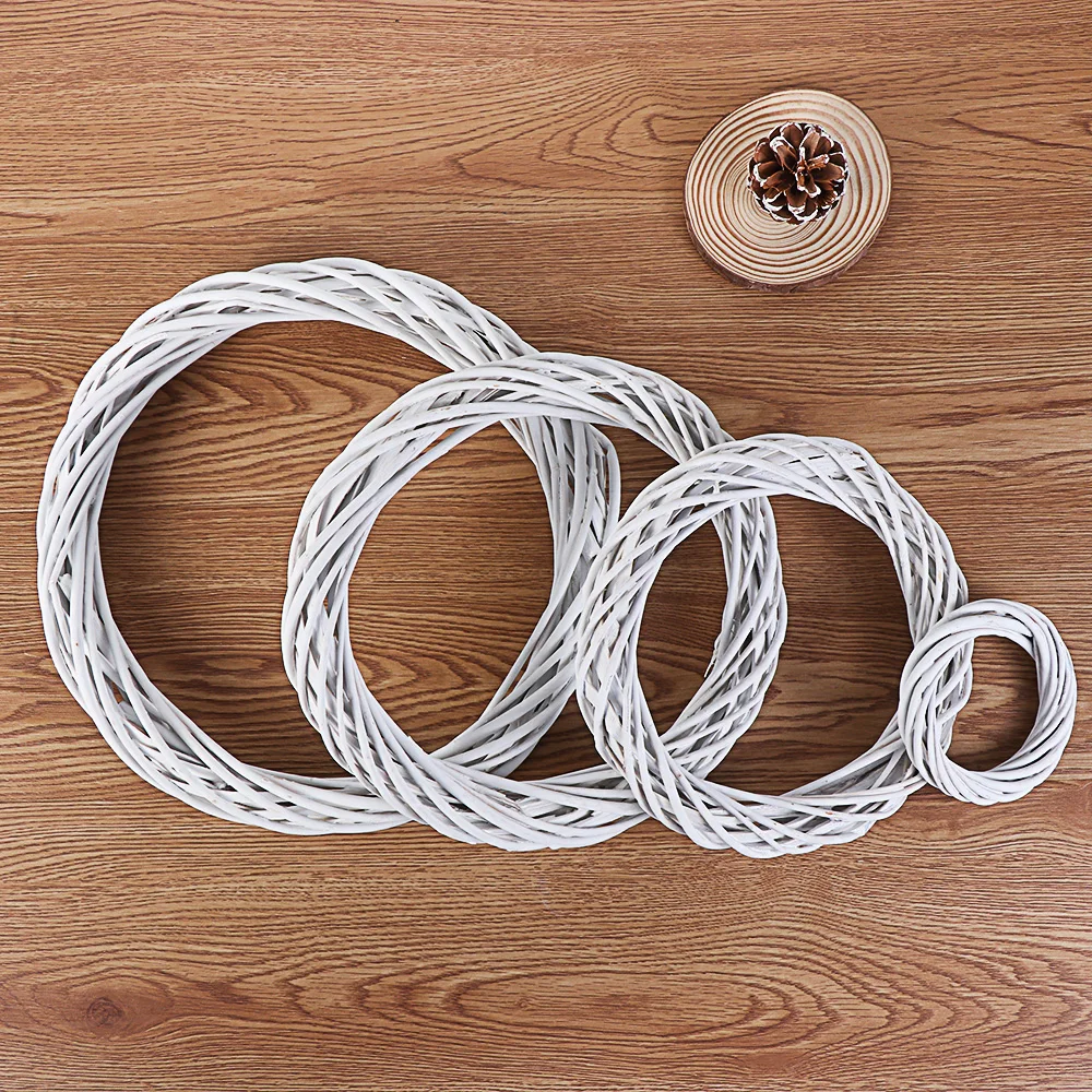 10-30CM-Rattan-Wicker-Ring-White-Wreath-Garland-Hanging-Vine-Ring-DIY ...