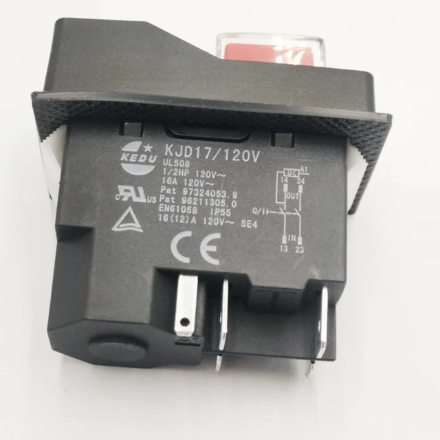 1PC AC120V 16A Waterproof Electromagnetic Push Button switch 4/5Pin ...