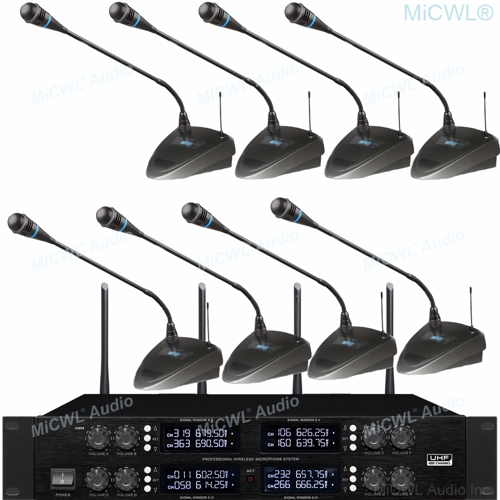MiCWL Audio 400 Channel Top Conference Wireless Microphone 8 Desktop G