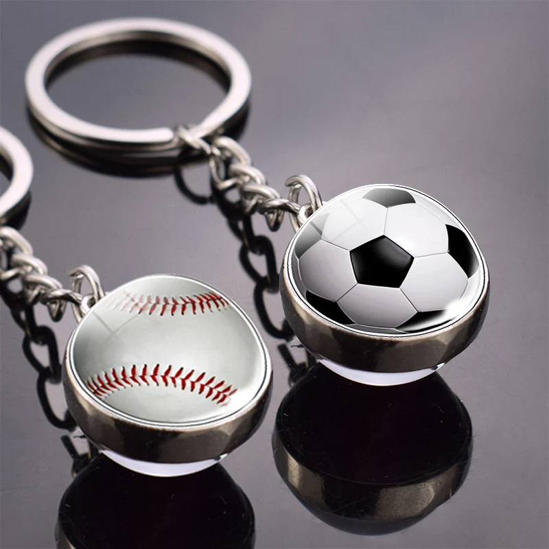 Sports-Ball-Key-Chain-Football-Baseball-Basketball-Volleyball-Double ...