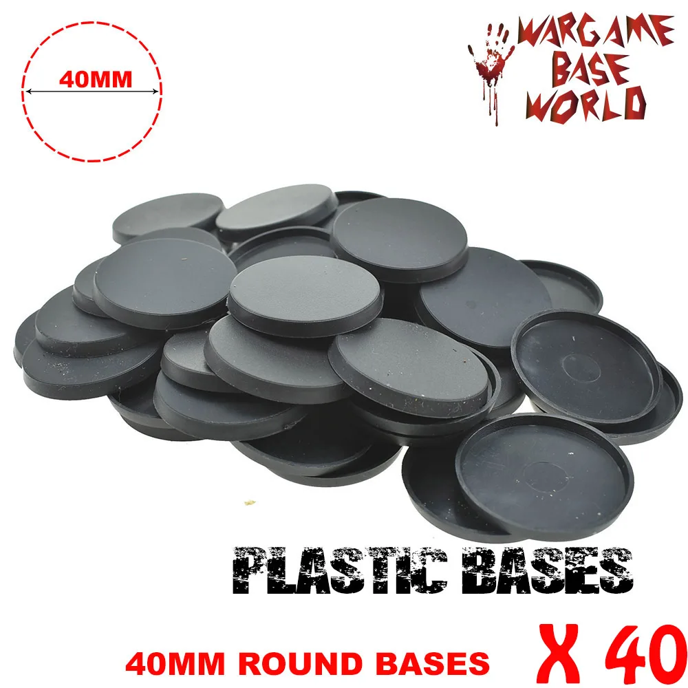 Plastic round 40mm bases for Miniatures and wargames x 40pcs|40mm base ...