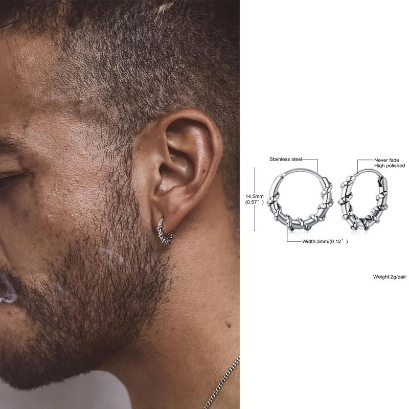 Mens Hoop Earrings Size Chart