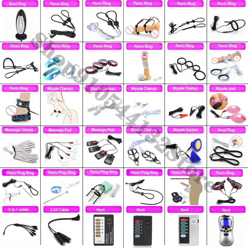 Electric Shock Anal Plug Penis Ring Scrotum Sleeve E-stim Urethral ...