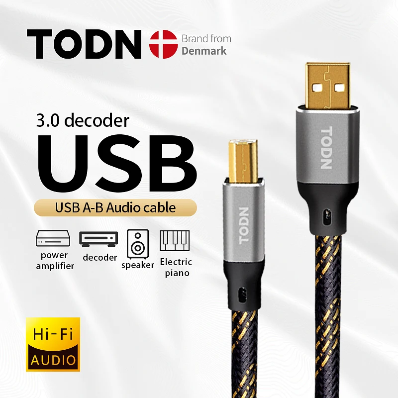 TODN Cable USB de alta calidad Hifi 6N OCC tipo A tipo B, Cable digital de audio y datos Hifi ...