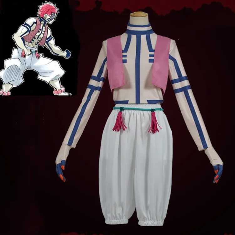 Anime Demon Slayer: Kimetsu No Yaiba Akaza Komaji Cosplay Costume ...