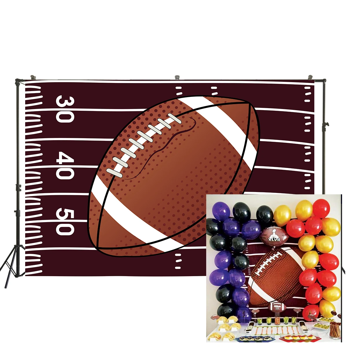 Rugby Themed Birthday Party Background Baby Shower Football Posters ...