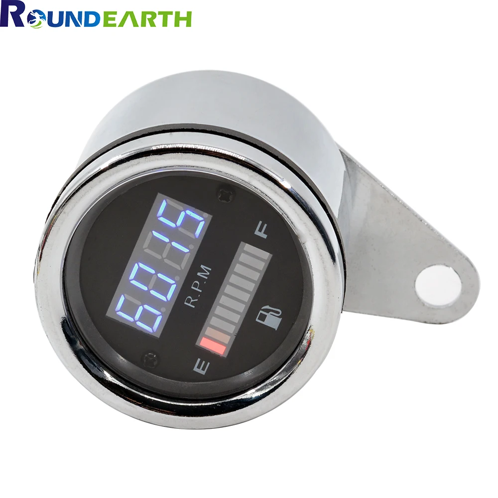 Universal 2 In 1 Motorcycle Led Digital Speedometer Tachometer Speed ...