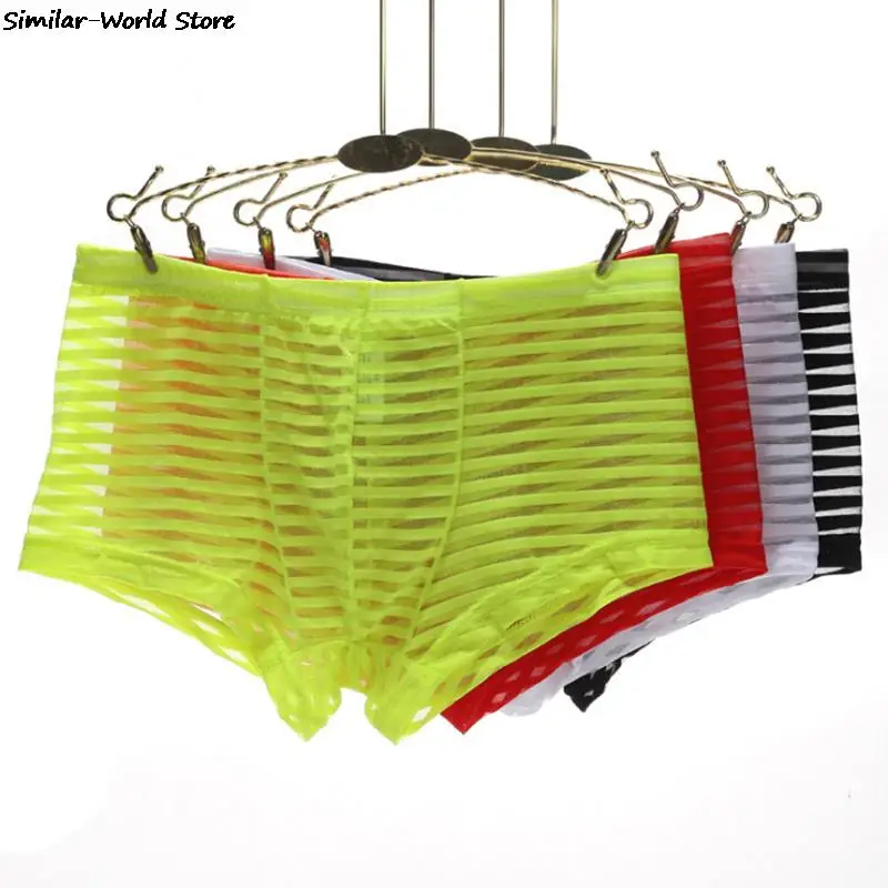 2021-Men-Boxer-Mens-Underwear-Boxers-Hot-Sexy-Stripe-Men-s-Mesh ...