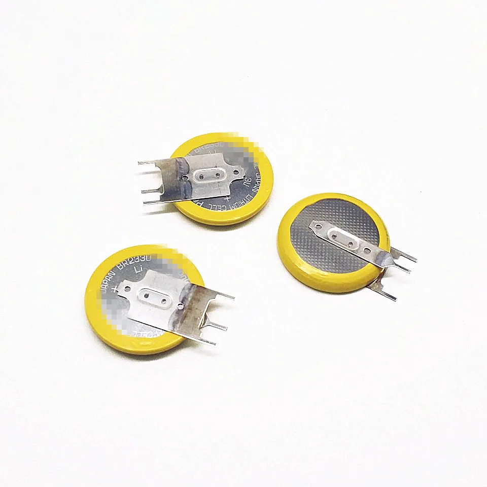1pcs BR2330/IGV with soldering feet 3V button battery High temperature ...