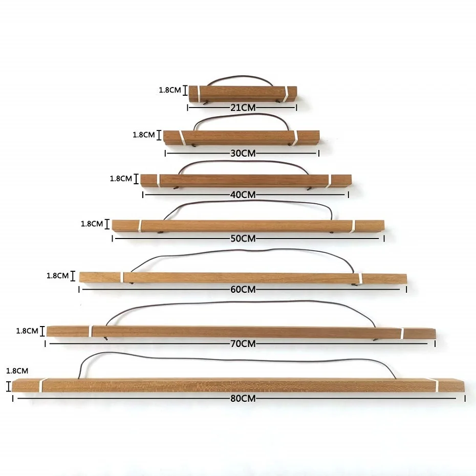 Magnetic Poster Hanger Frame Teak Wooden Hanger Frame Natural Painting ...