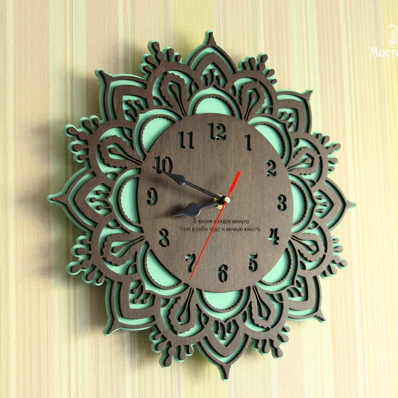 Home & Living Home Décor Clocks Decorative Wall Clock cnc pattern ...