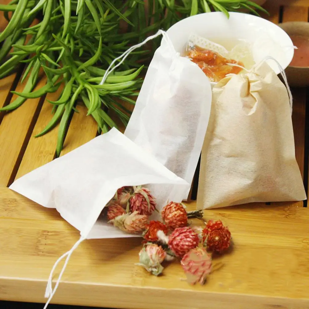 100pcs/lot Disposable Teabags 5x6cm Empty Scented Tea Bags With String ...