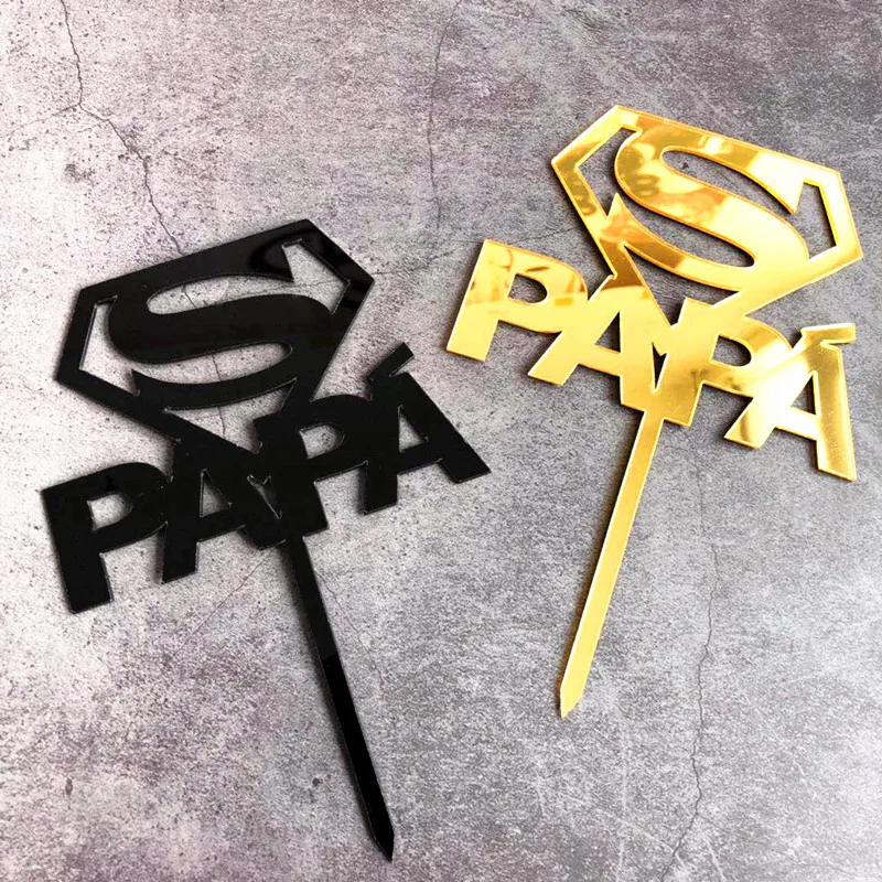 Topper de acrílico de "Super PAPA" para pastel, decoración para ...