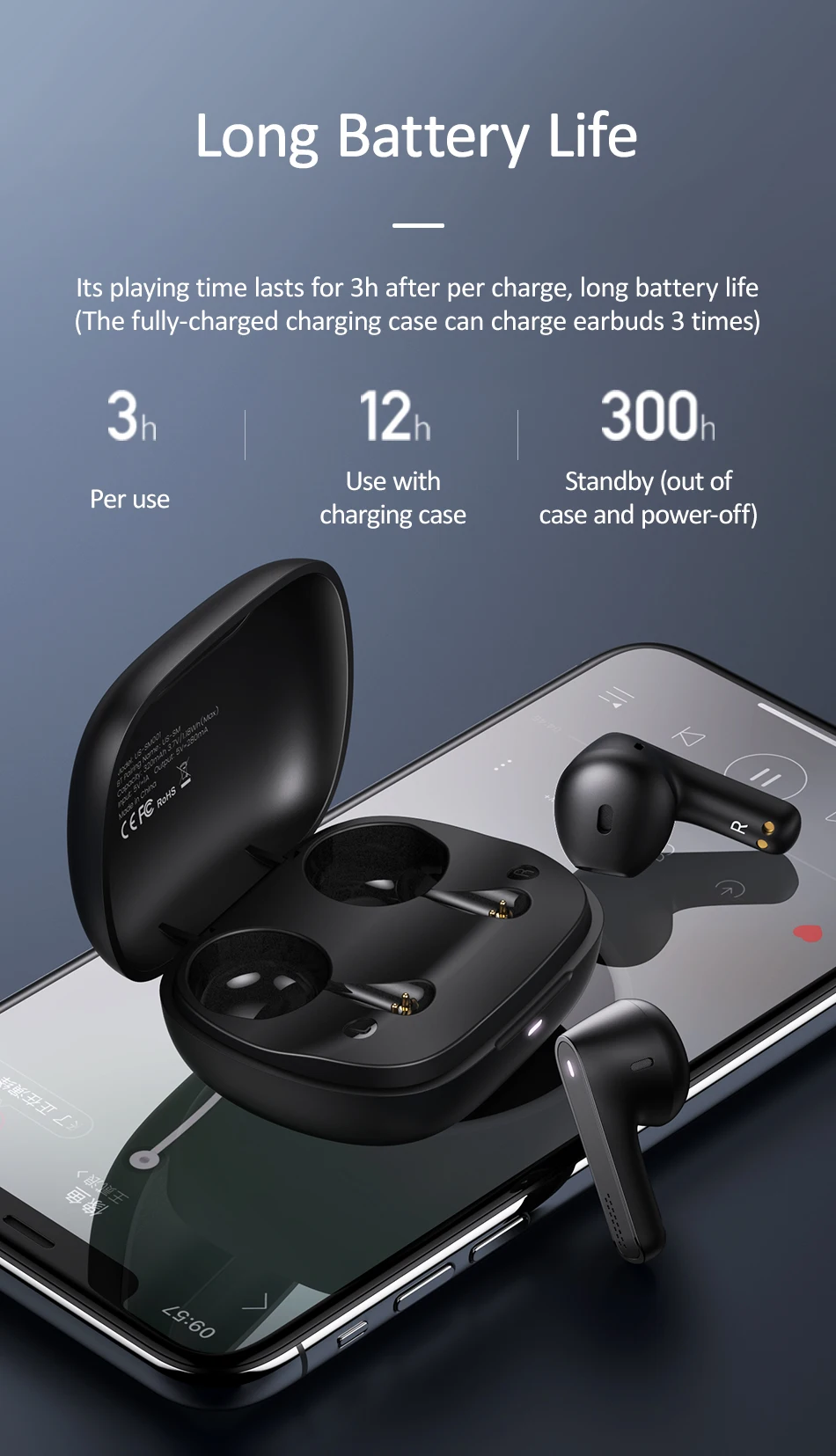 USAMS ANC TWS True Wireless Earphones BT 5.0 Smart Touch