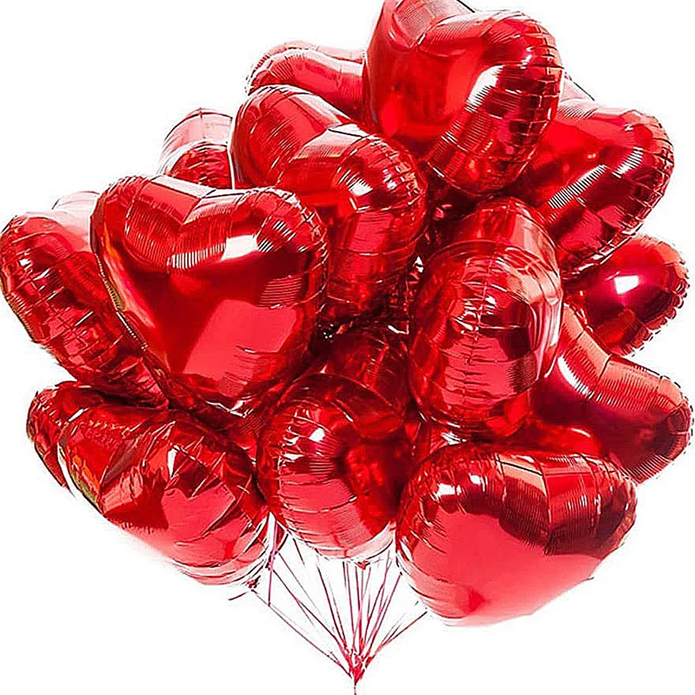 100/50/20Pcs 18inch Valentine Balloons Red Heart Balloons Valentines ...
