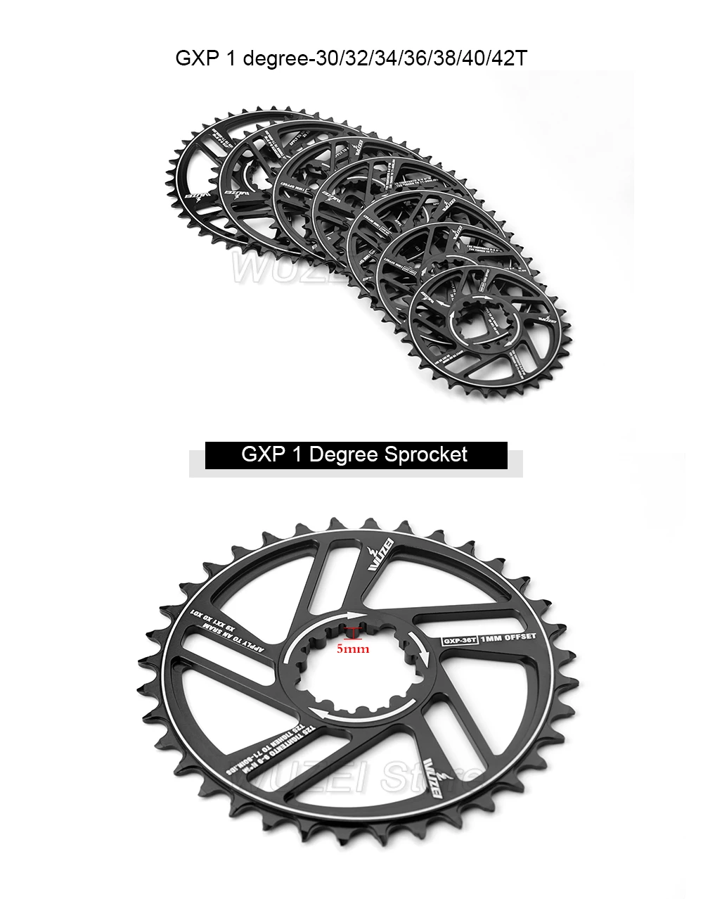 32T 1 mmoffset - Plateau De Vélo Gxp,Couronne De Bicyclette Pour Pédalier Xx1 Sram Xo1 X1 Gx Xo ...