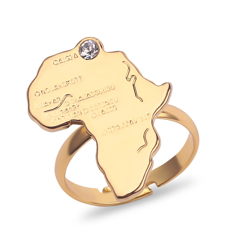 Gold-Color-Adjustable-Africa-Map-Ring-For-Women-Men-Hip-Hop-Punk ...