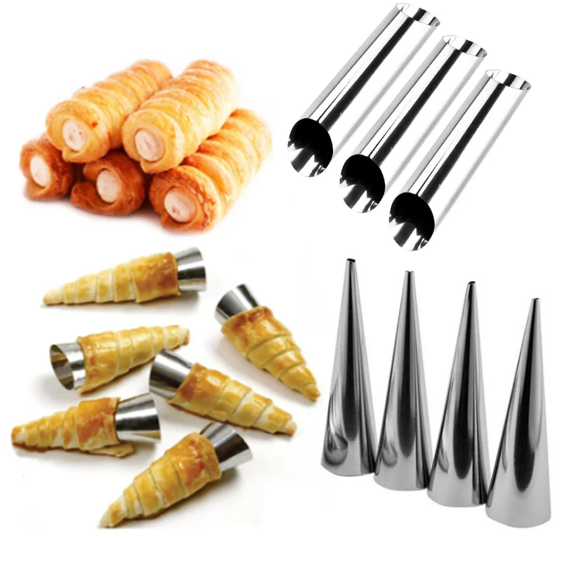 5-10-20pcs-Kitchen-Stainless-Steel-Baking-Cones-Horn-Pastry-Roll-Cake ...