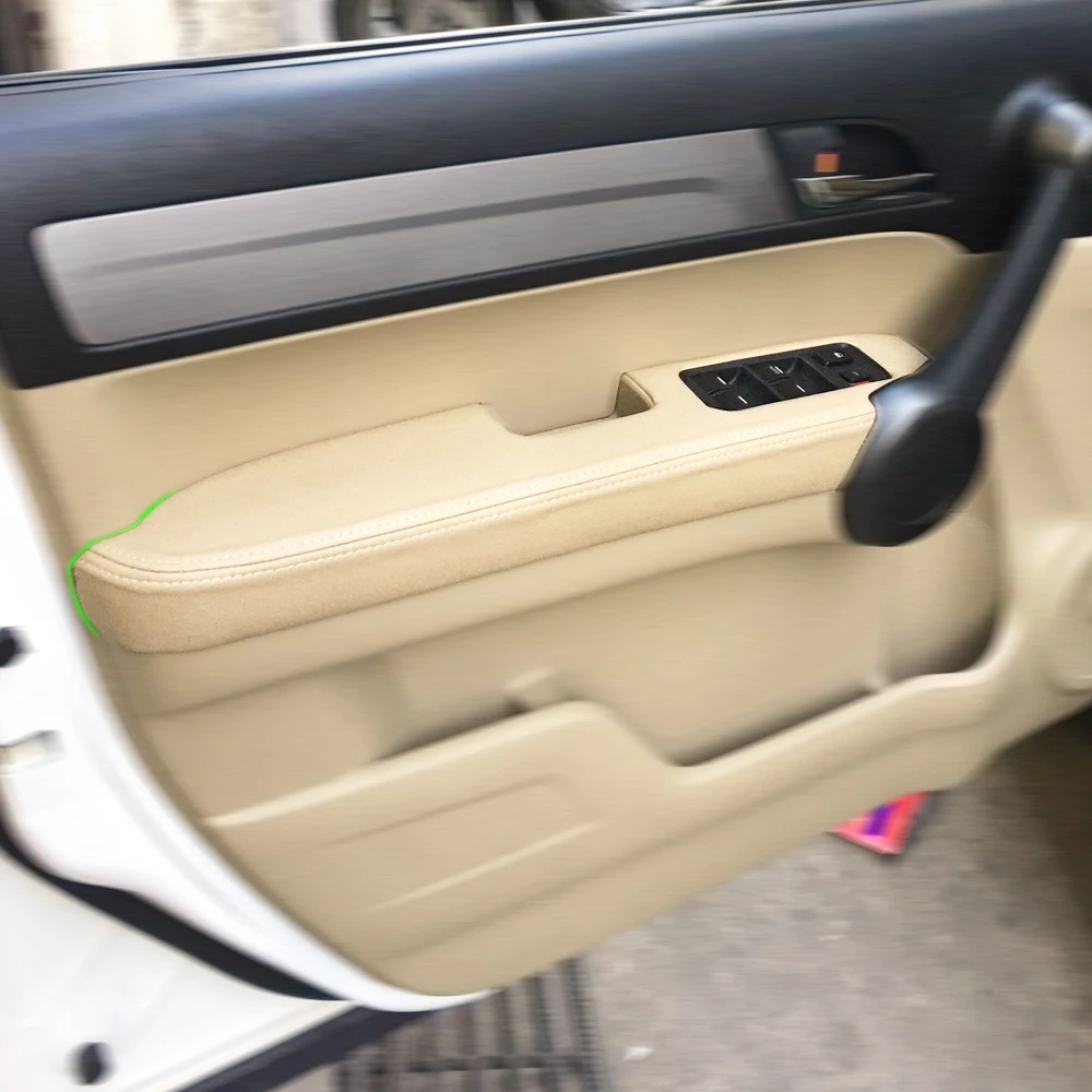 4pcs Soft Leather Door Panel Armrest Cover For Honda CRV 2007 2008 2009 ...