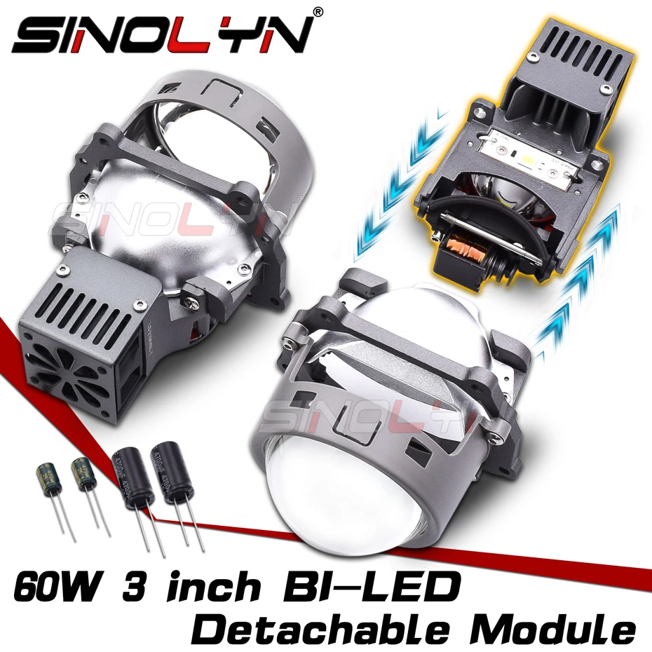 Sinolyn Bi Led Projector Lenses For Headlights Led Lights 3 Inch 5500k ...
