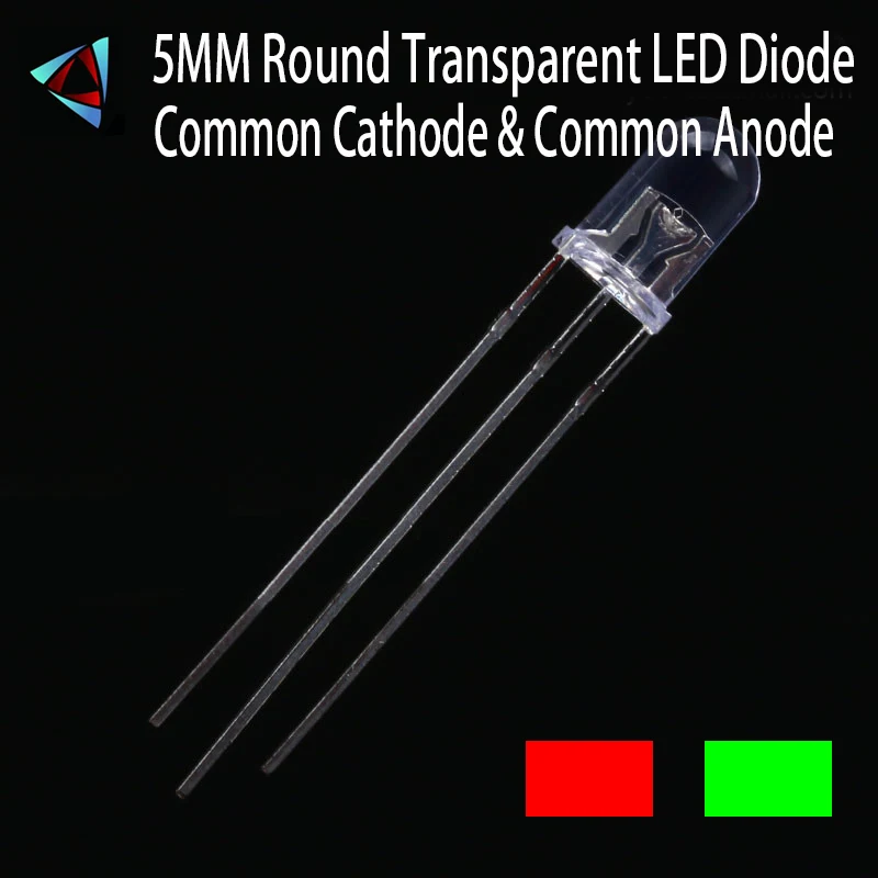 30pcs Led 5mm Red Green Common Cathode& Anode High Brightness ...