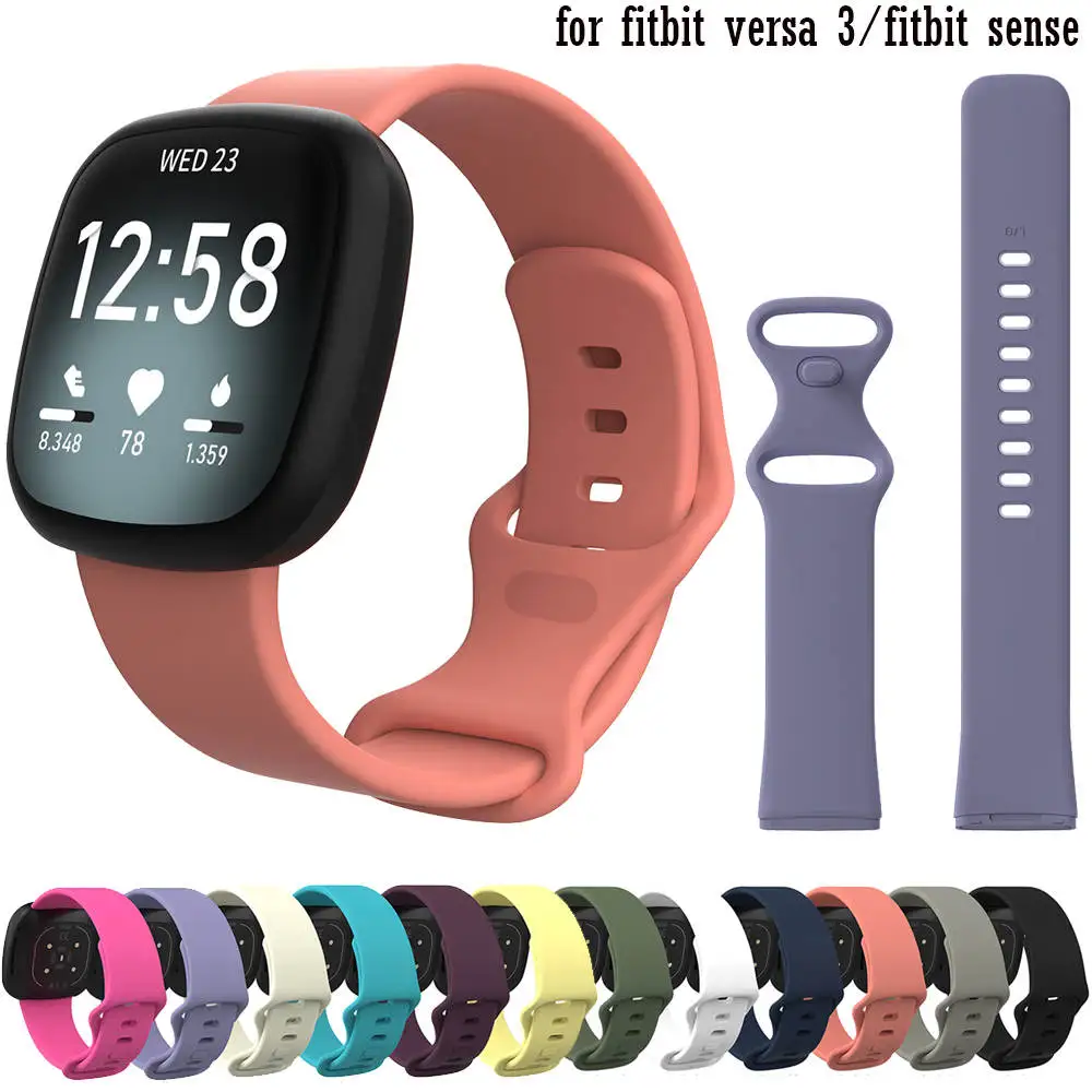 고품질 실리콘 액세서리 스트랩, Fitbit Versa 3 /Fitbit 센스 손목 밴드, 웨어러블 시계 밴드 팔찌 교체|스마트 ...