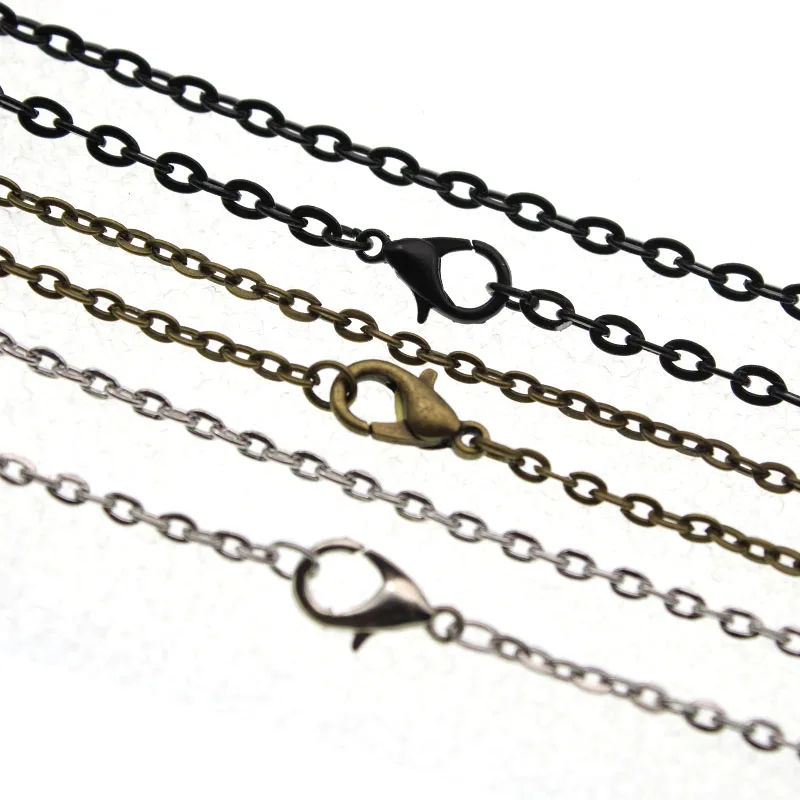 10pcs-lot-Black-Antique-Bronze-Color-Oval-Link-Chain-Necklace-with ...