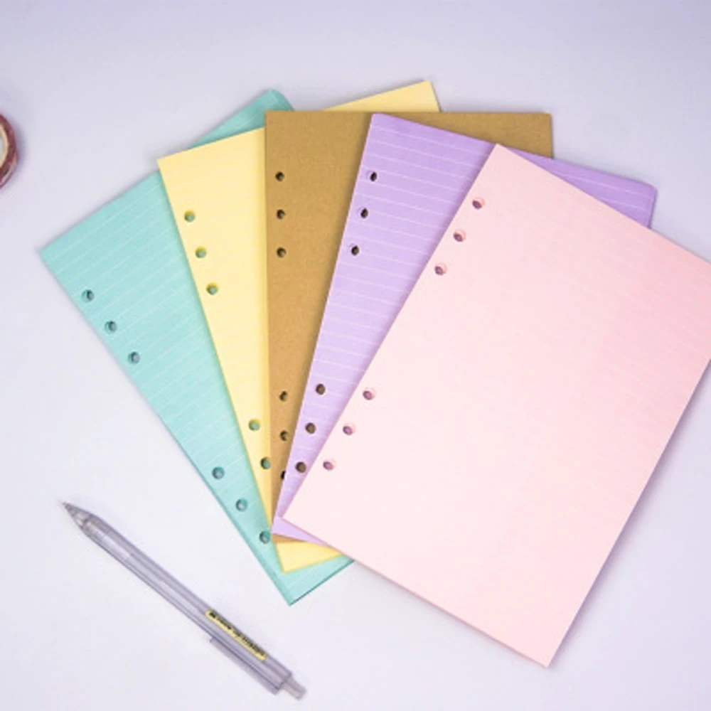 Feuillet mobile,40 feuilles de papier pour carnet,couleurs rose violet ...