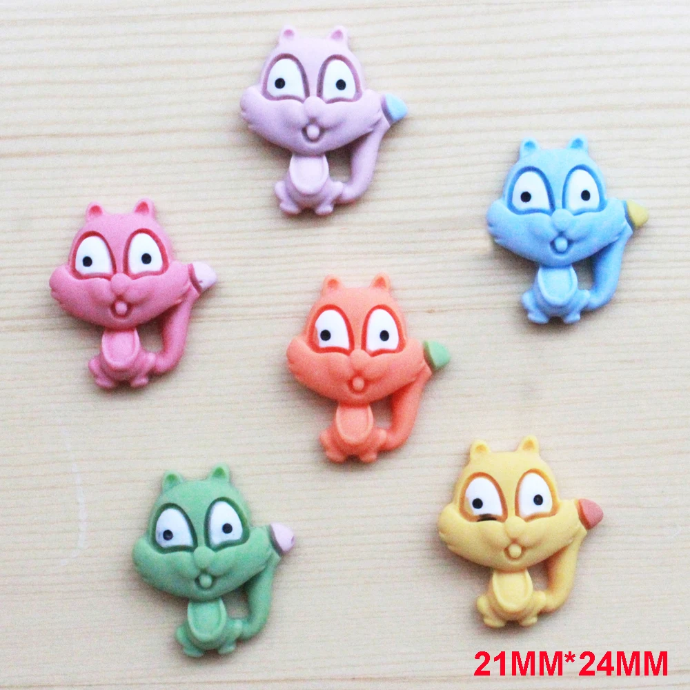 50pcs Mixed Multicolor Little Cute Squirrel Flatback Resin Cabochon ...
