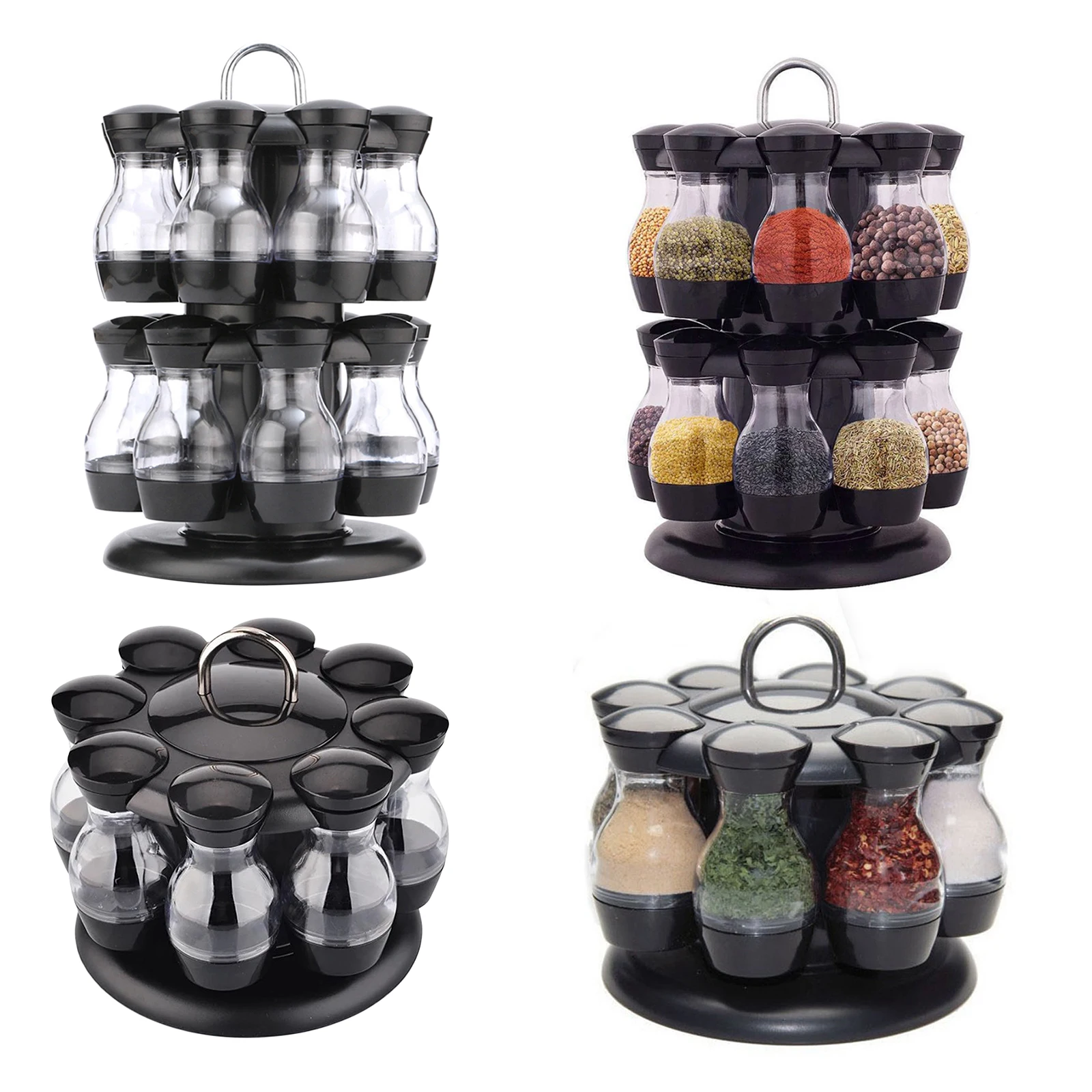 Rotating-Spice-Rack-Kitchen-Herbs-Seasoning-Condiment-Jars-with-Bottles ...