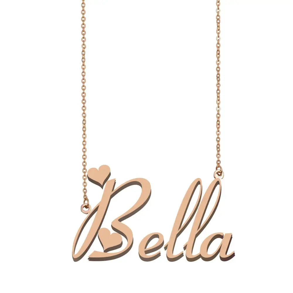Bella-Name-Necklace-for-Women-Stainless-Steel-Jewelry-Pendant-Girl-Best ...