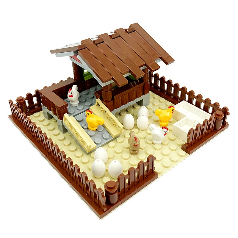 City Farm Animals Building Blocks For Kids Moc Bricks Parts Chicken ...