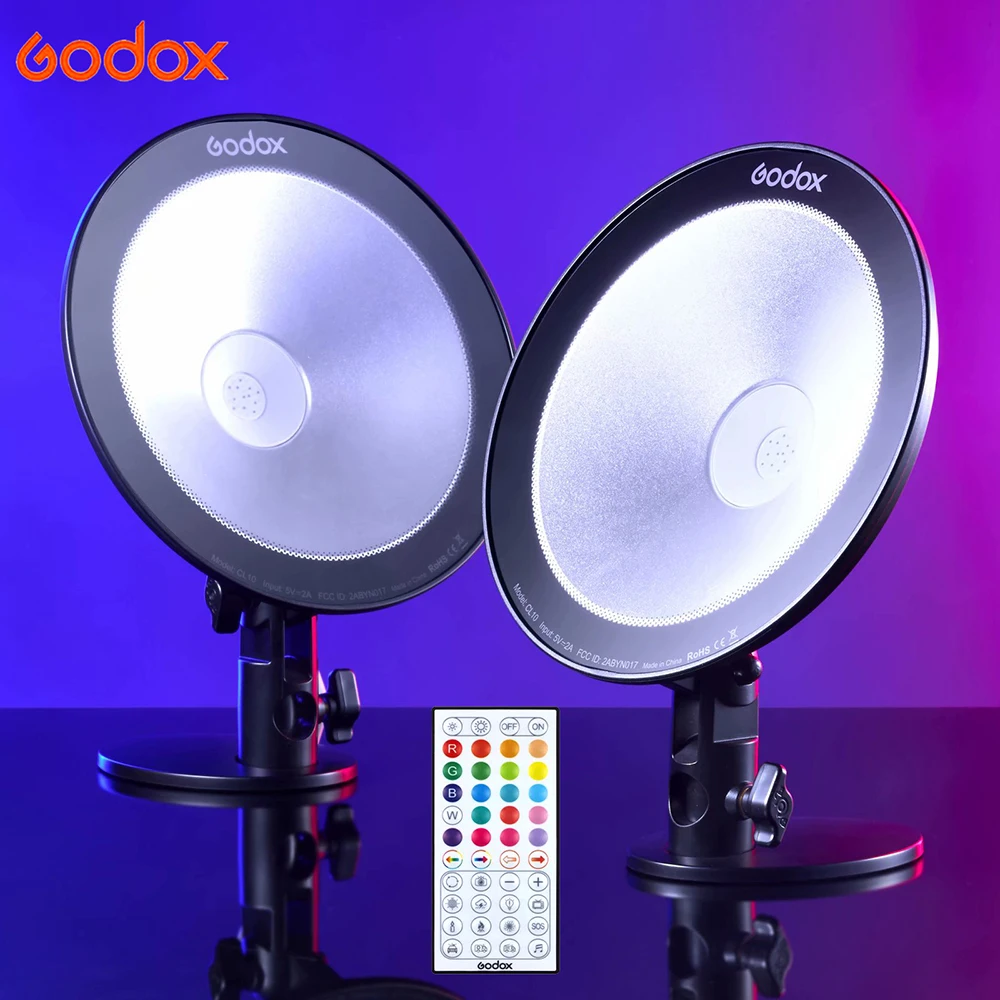 Godox-CL10-RGB-LED-Webcasting-Ambient-Light-10W-Multi-color-Lamp-Fill ...