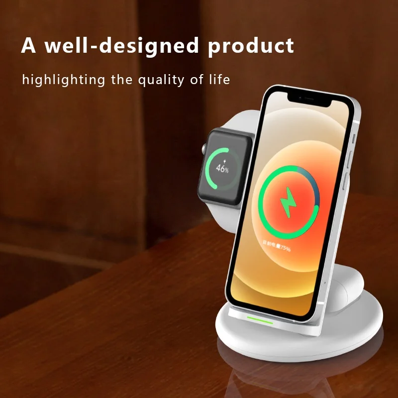 New3 In 1 Magnetic Wireless Charger 15w Fast Charging Station For ...