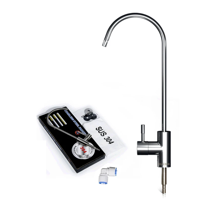 Kitchen Water Filter Faucet Stainless Steel 1/4 Inch Connect Hose ...