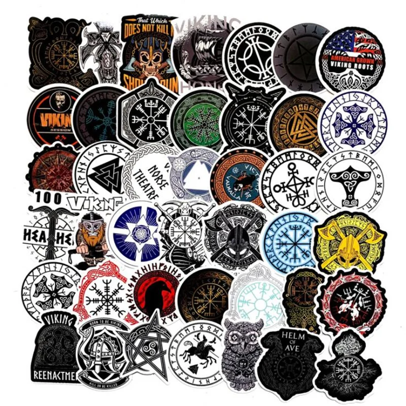 50pcs/lot vikings Stickers for Laptop Skateboard Home Decoration Car ...