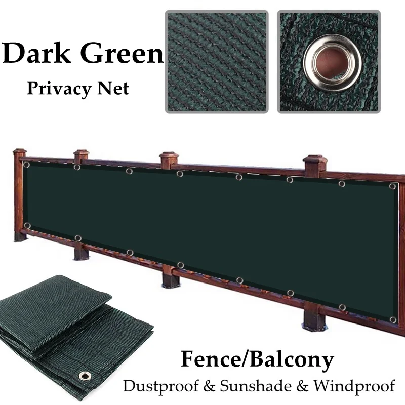 Dark-Green-HDPE-Balcony-Privacy-Net-Fence-Shielding-Anti-UV-Windproof ...