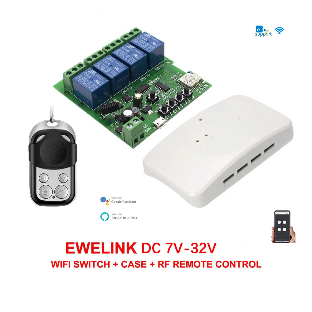 Ewelink Rele Wifi Relay 10A 12V Kapcsoló 1/4Ch 12 V Távvezérlő Modul ...