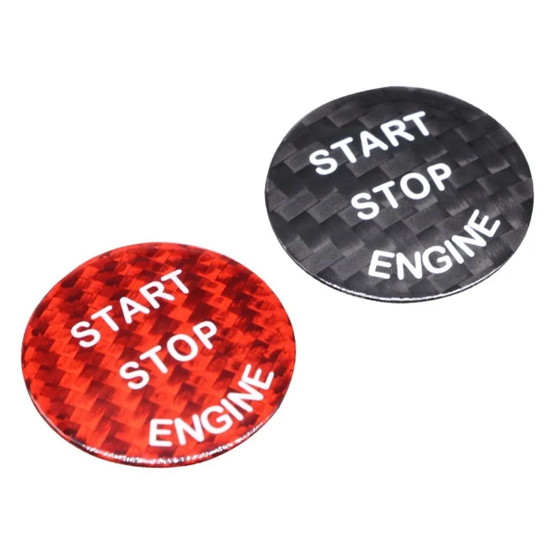 Carbon Fiber Sticker Car Engine Start Stop Button Decor Cover for Bmw ...
