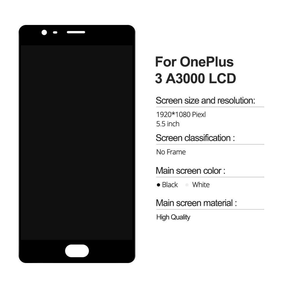 Для 5," FHD Oneplus 3 A3000 A3003 ЖК-дисплей с сенсорным экраном ...