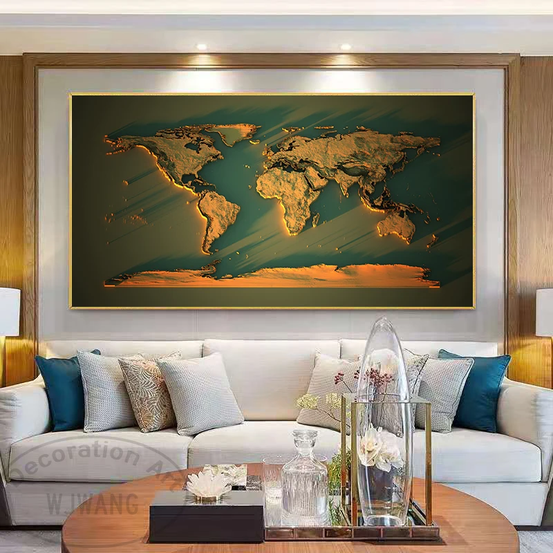 Modern-sanat-d-nya-haritas-posterler-bask-lar-HD-bask-l-dokunmam-tuval ...