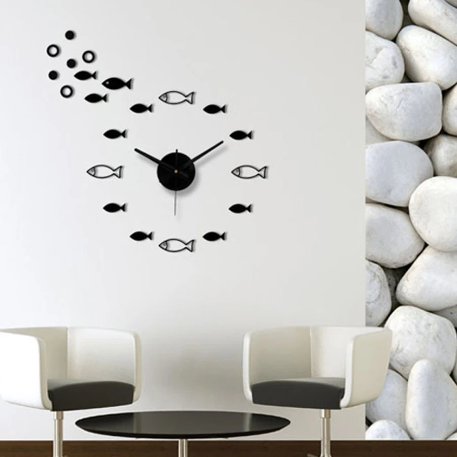 Acrylic Diy Clock Creative Wall Stickers Art Living Room Wall Clocks 3d ...