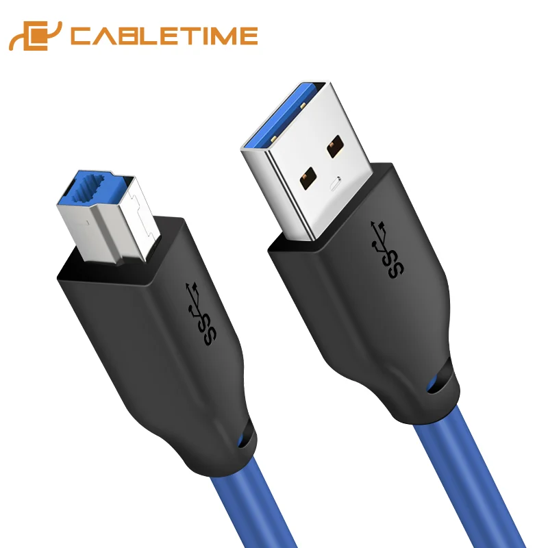 CABLETIME USB3.0 Printer Cable AM to BM Cable data sync Extension ...