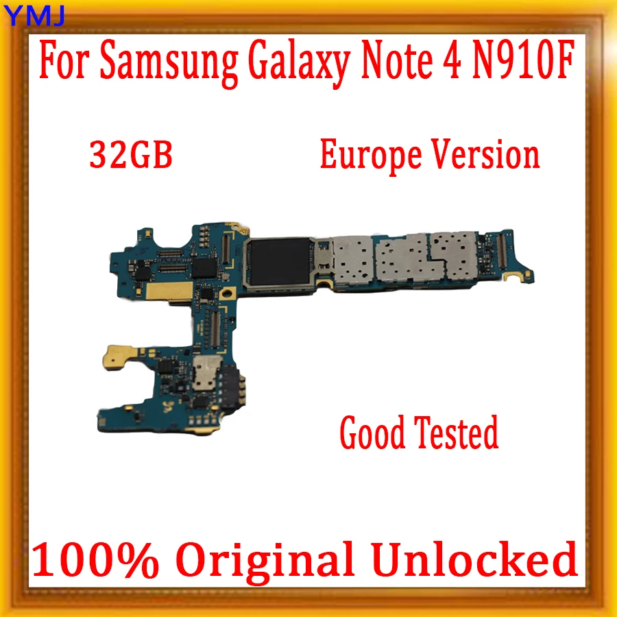삼성 갤럭시 노트 4 용 32G N910F N910U N910A N910G 마더 보드, ID 계정 로직 보드가 없는 오리지널 ...