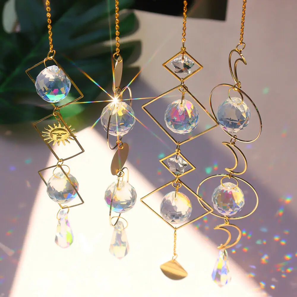 Colgante-de-bola-de-prisma-de-cristal-transparente-brillante-dise-o ...