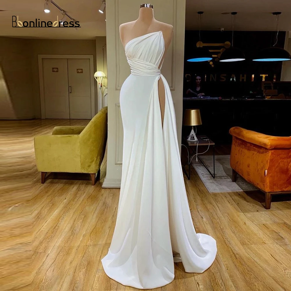 Vestidos Elegant White Long Evening Dress Sleeveless Evening Dresses ...
